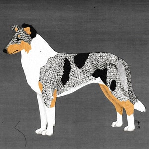 Collie (smooth Coat) Handmade Original Cut Paper Collage Dog Art All ...