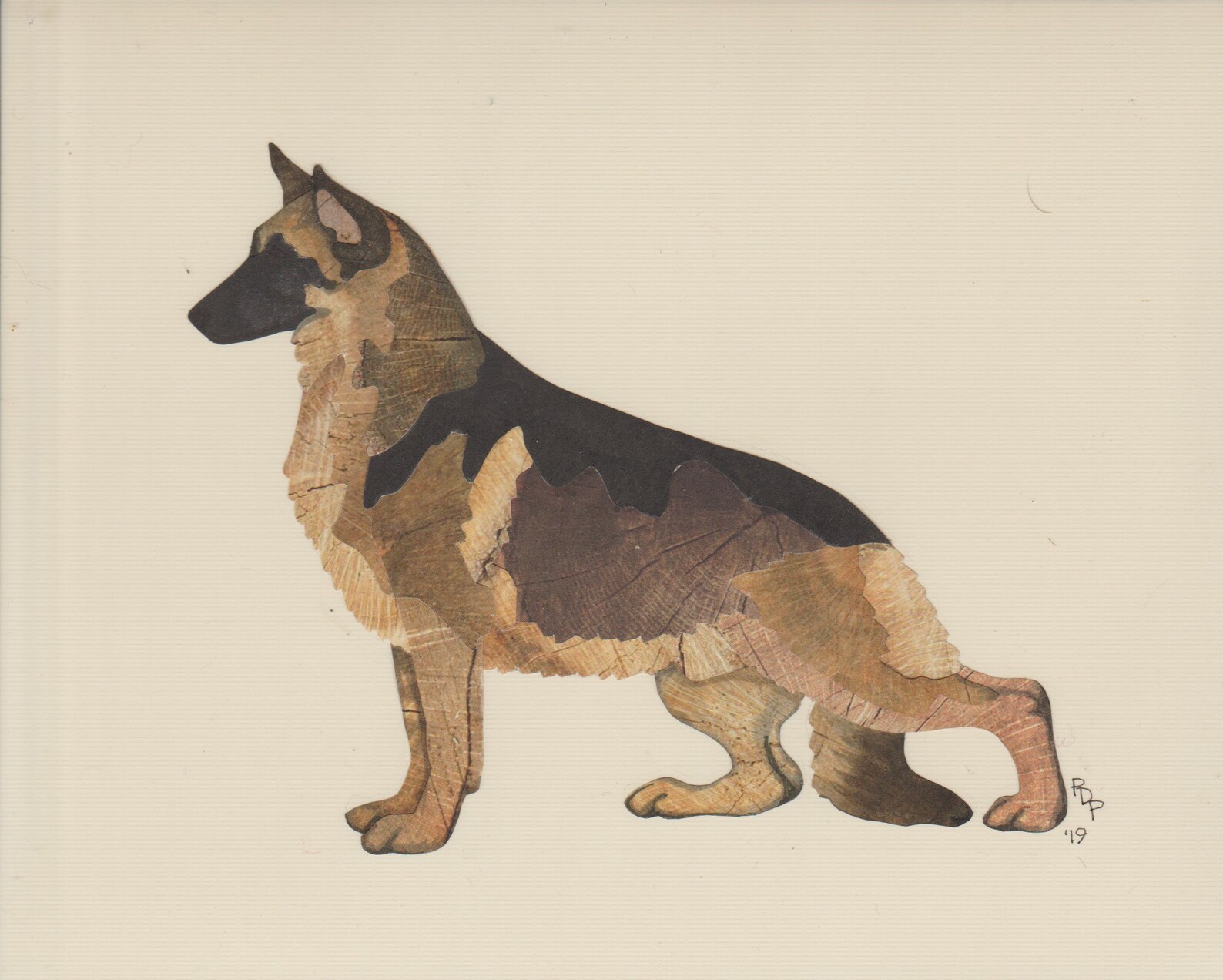 German Shepherd Dog Handmade Original Cut Paper Collage Dog Art - Etsy