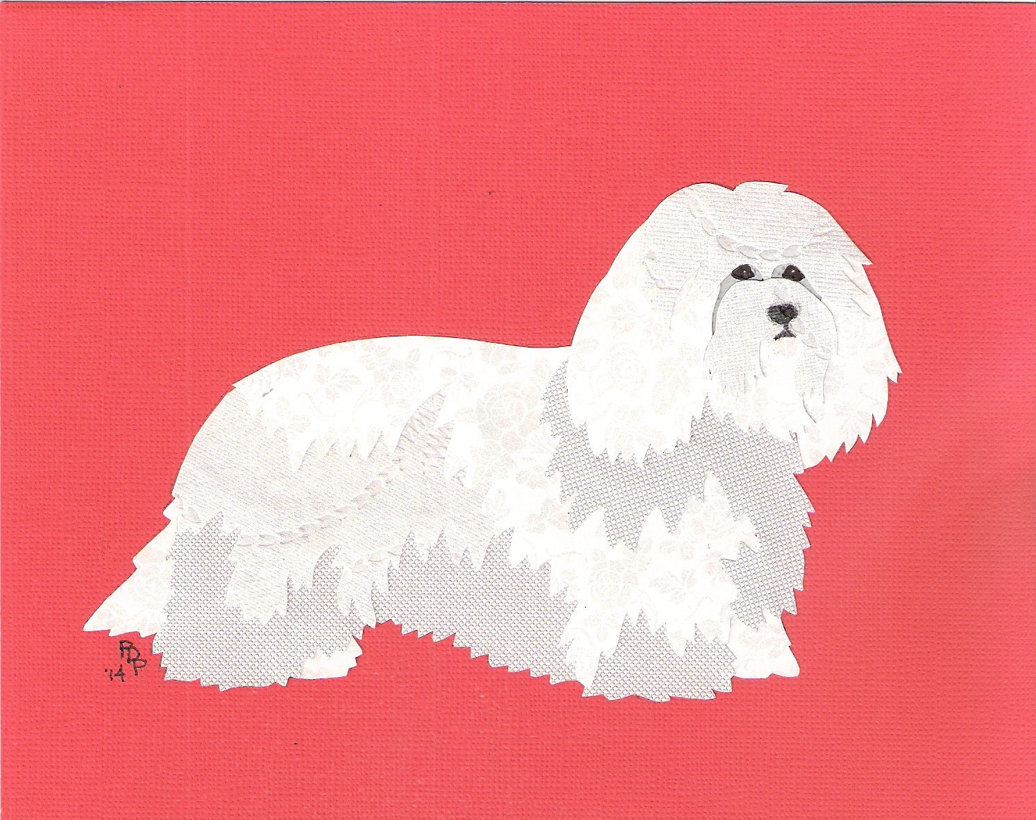 Coton Detulear Handmade Original Cut Paper Collage Dog Art - Etsy