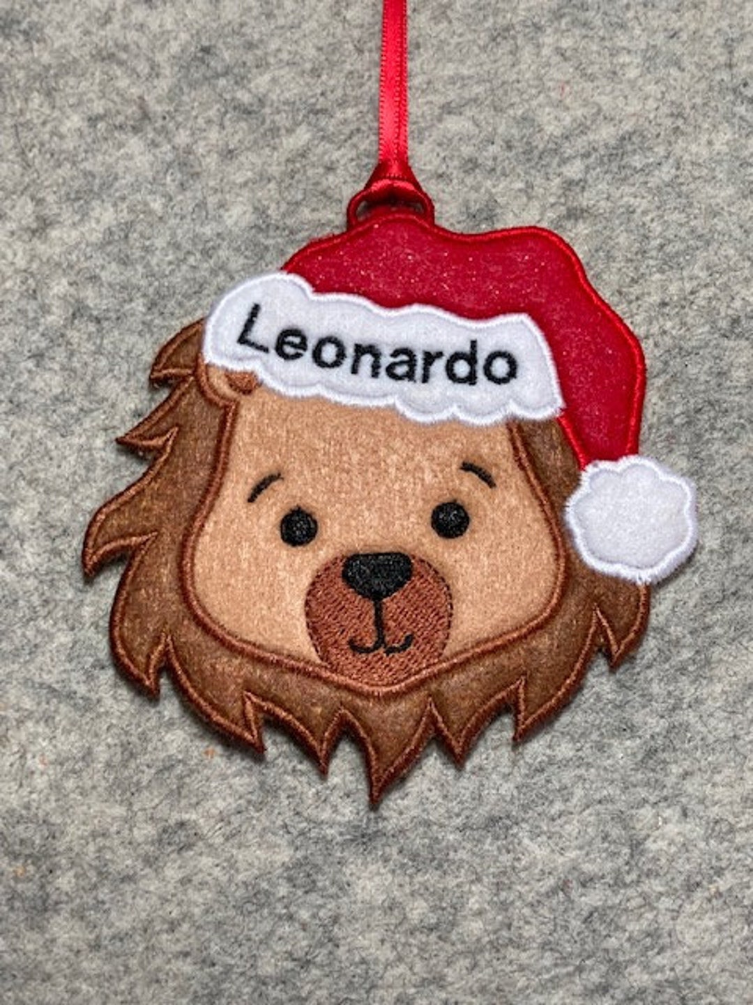 Personalized Lion Christmas Ornament, Gift Tag, Wreath Decoration ...