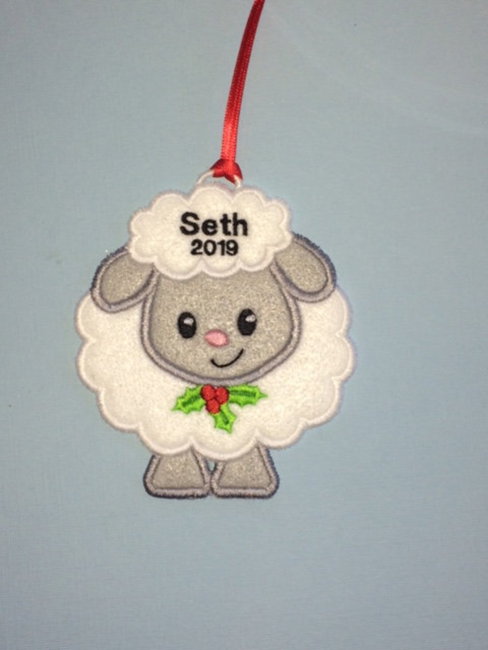 Personalized Lamb/sheep Felt Christmas Ornament Gift Tag - Etsy