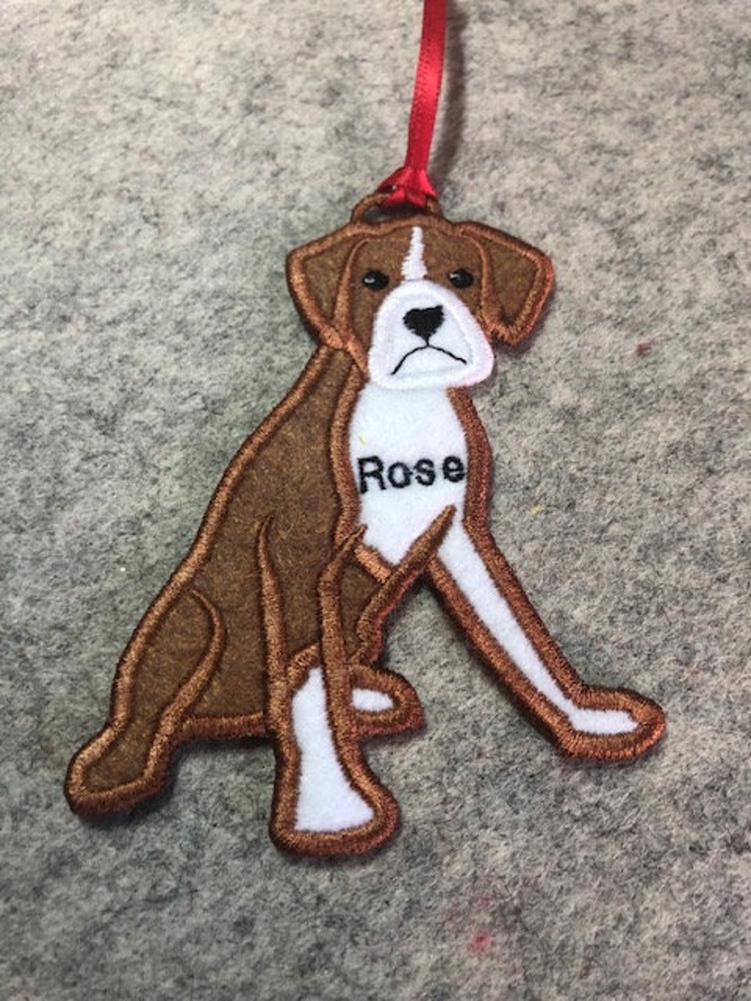 Personalized Boxer Ornament, Gift Tag, Wreath Decoration, Stocking ...