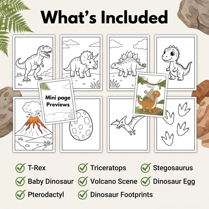 Dinosaur Coloring Pages for Kids Ages 3–6 – Fun Learning Activity ...