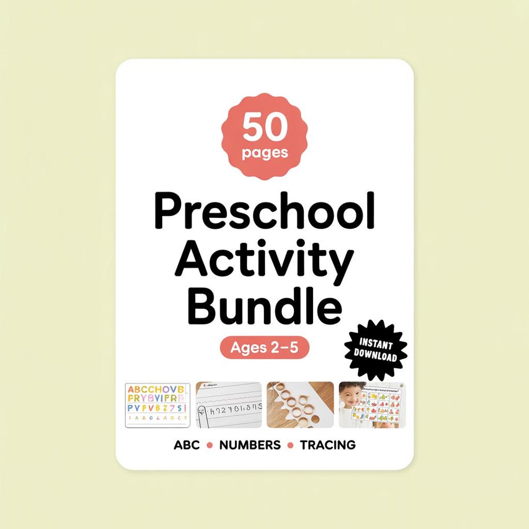 Complete Preschool Activity Bundle | 50 Printable Worksheets | Early ...
