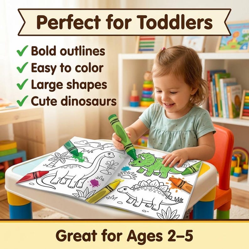 Dinosaur Coloring Pages for Kids Ages 3–6 – Fun Learning Activity ...