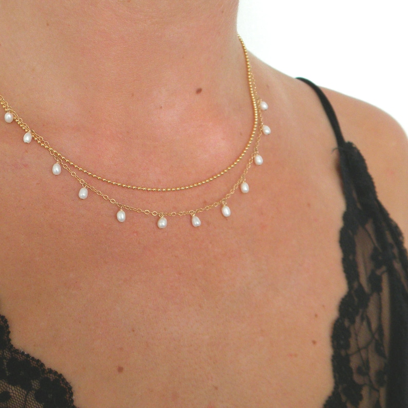 Freshwater Pearl Necklace Pearl Dangle Choker Xmas Gift | Etsy