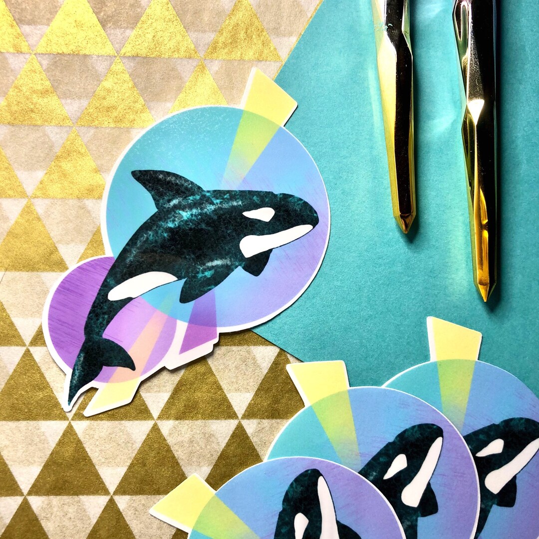 Marble Orca Whale Vinyl Sticker With Protective Laminate Coating~3 Inch ...