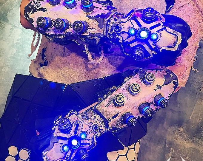 Power Node Gauntlets - Cyberpunk Light up LED Original Design Glowing ...