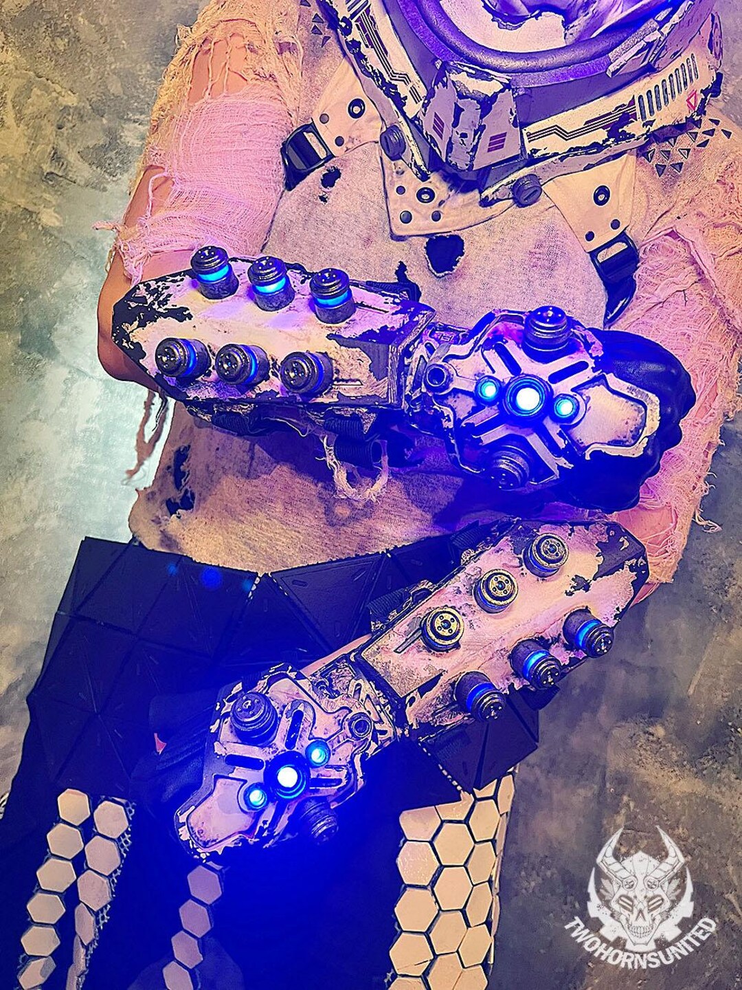 Power Node Gauntlets - Cyberpunk Light up LED Original Design Glowing ...