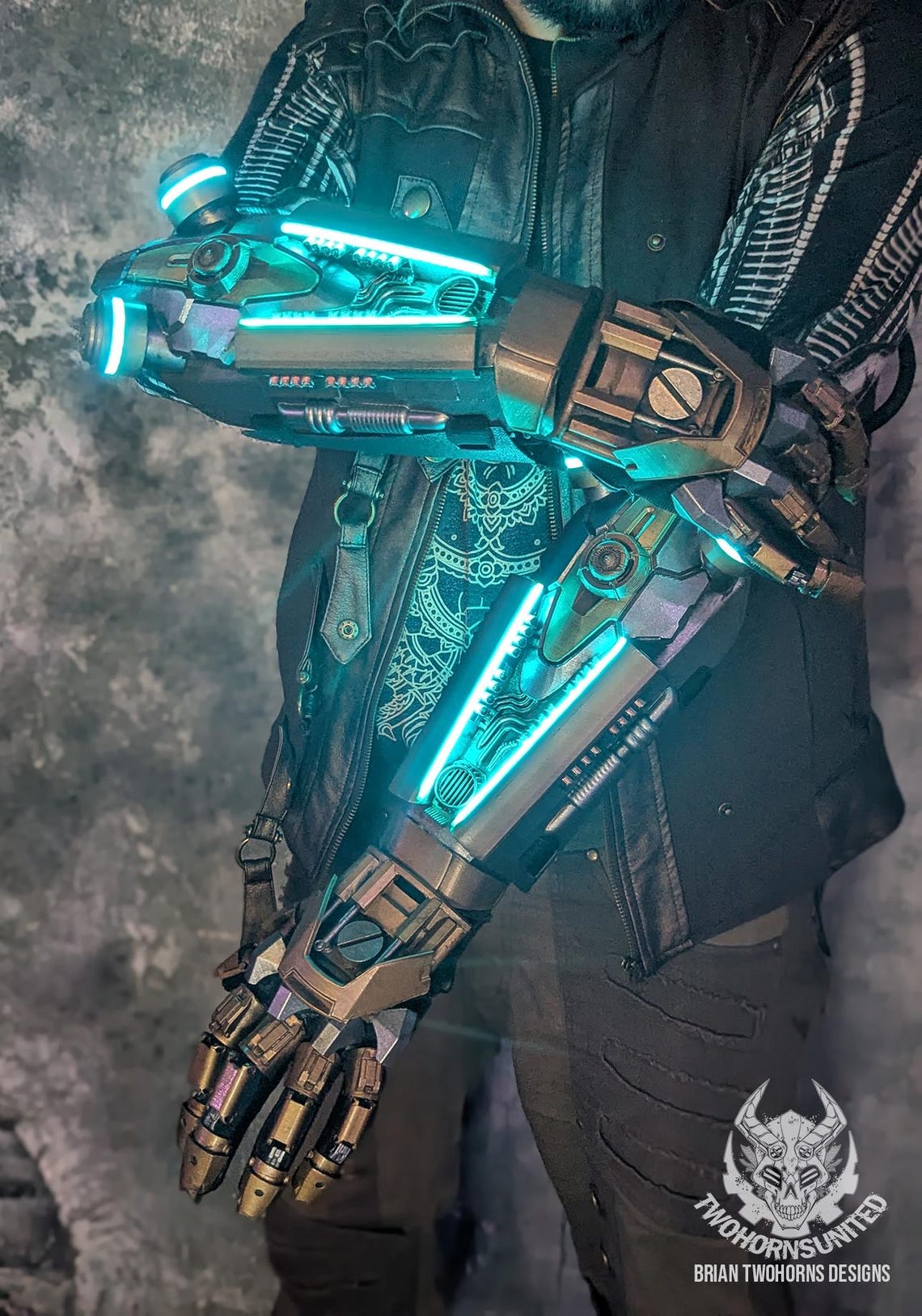 Progenitor V1 Arm Augmentation - Cyberpunk Steampunk Light up LED ...