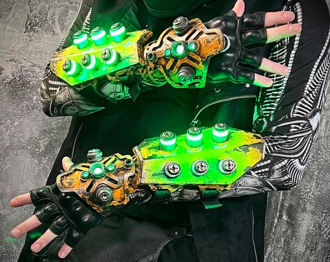 Power Node Gauntlets - Cyberpunk ULTRA BRIGHT LED Original Design ...