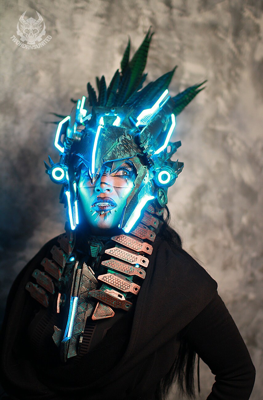 Tlaltecuhtli Tribaltech Original Design Neo-aztec Headdress and Neck ...
