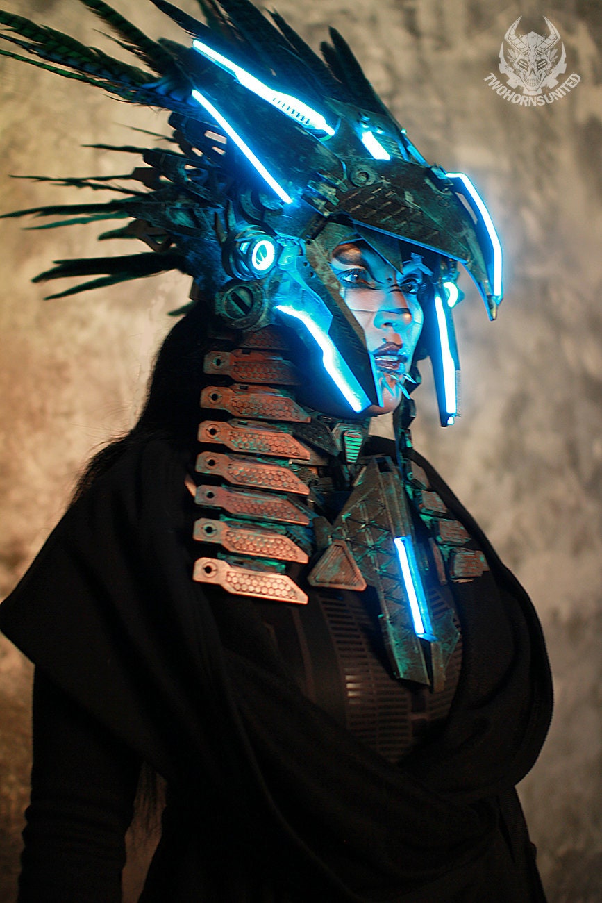 Tlaltecuhtli Tribaltech Original Design Neo-aztec Headdress and Neck ...