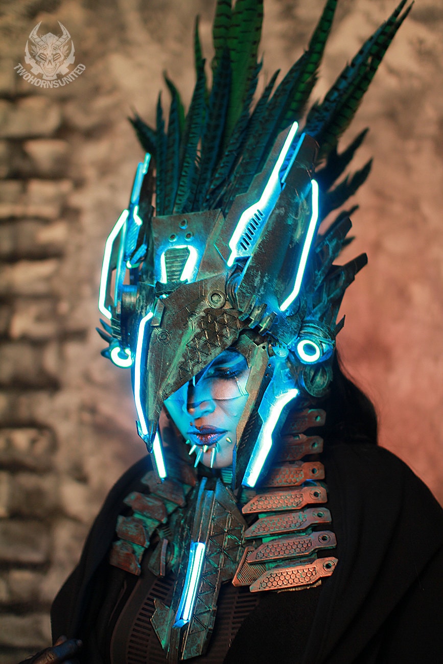 Tlaltecuhtli Tribaltech Original Design Neo-aztec Headdress and Neck ...