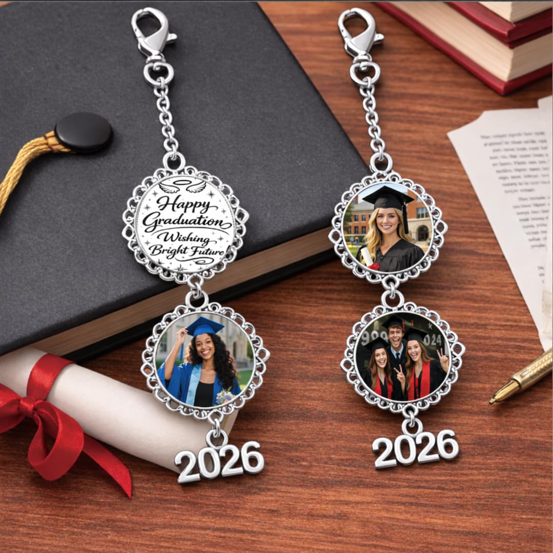 Custom Photo Graduation Tassel Charm, Personalized Graduation Cap Charm ...
