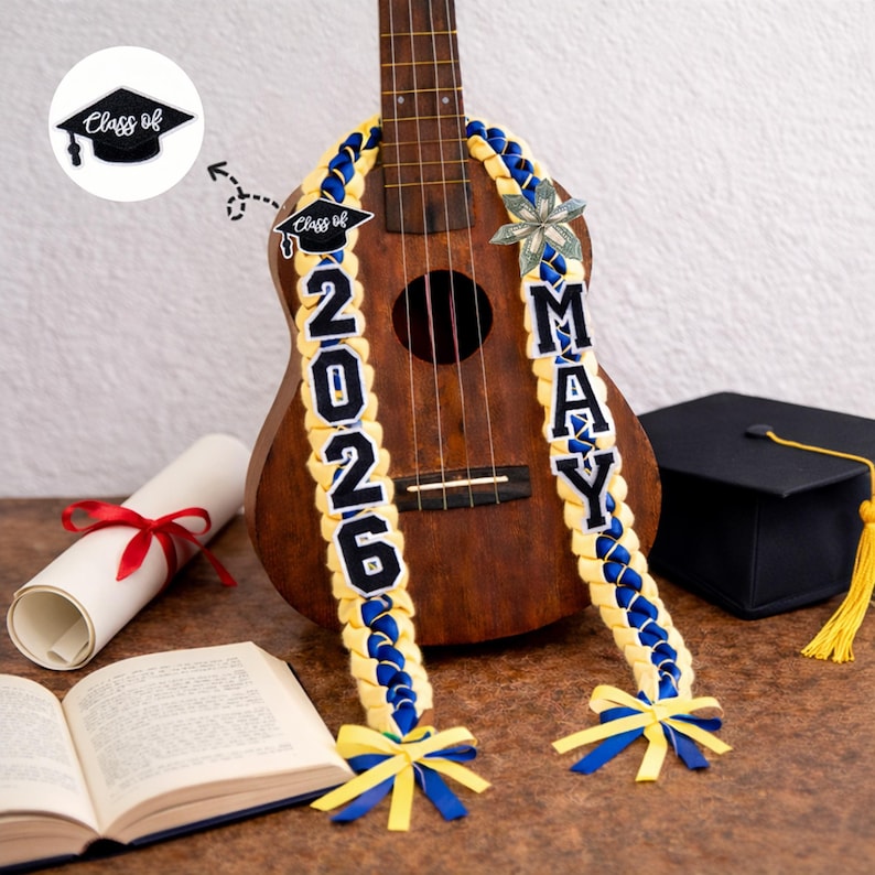 Personalized 2026 Graduation Lei, Custom Name Ribbon Lei Class of 2026 ...