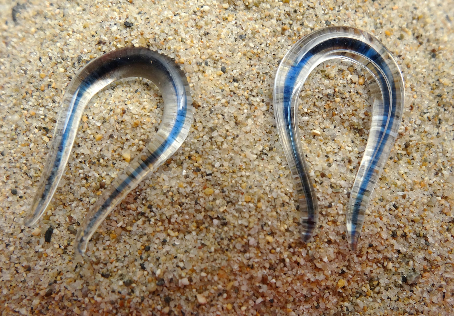 Glass U Shape Taper Ear Plug Stretcher Earring Body Piercing Jewelry 2G ...