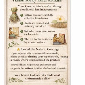 Pure Vetiver Root Curtains (pack of 2)– Natural Cooling Blind, Woody ...