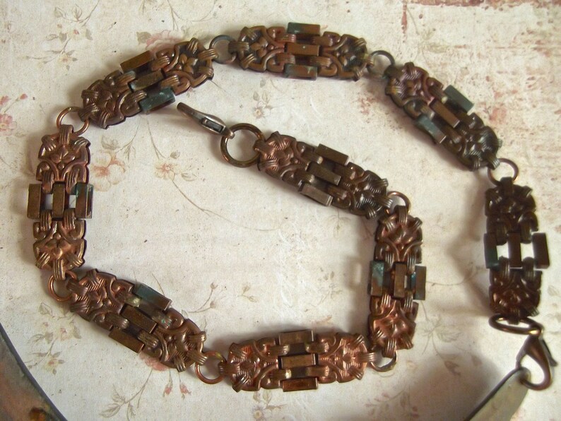 Rusty Iron Necklace Verdigris Patina Rust and Verdigris - Etsy