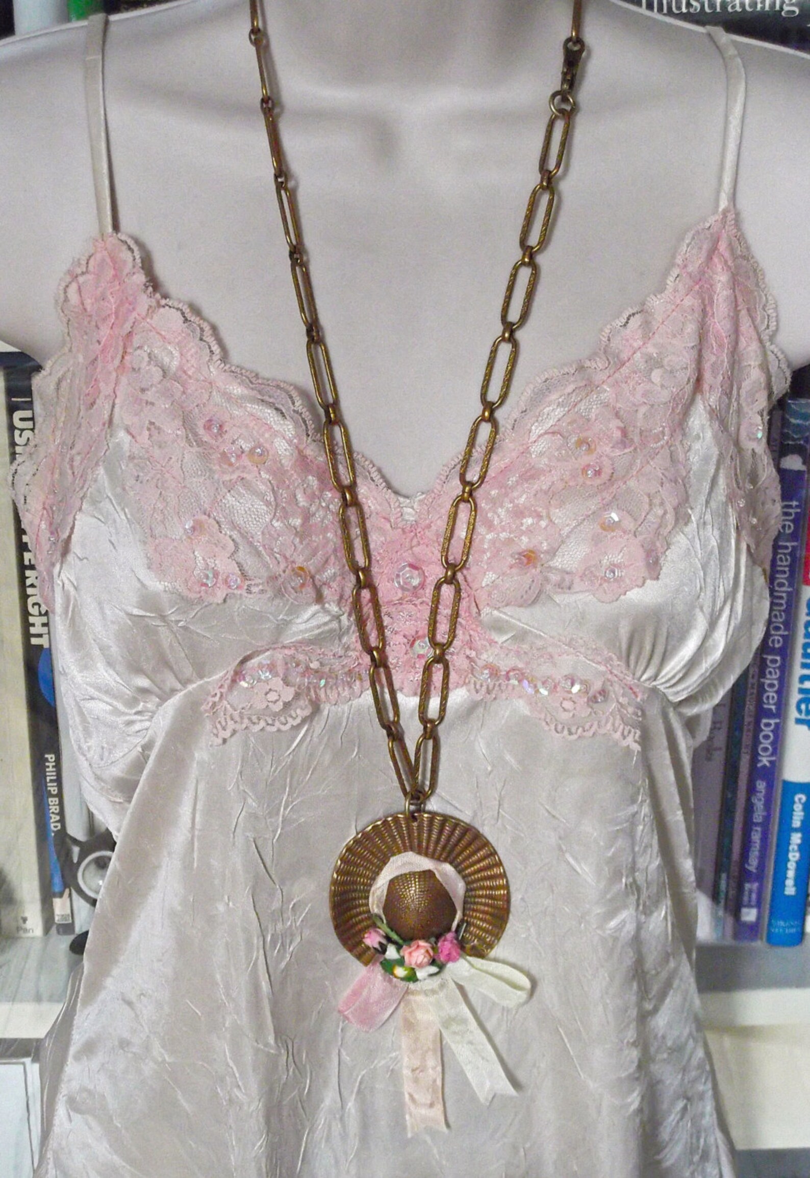 Vintage Summer Bonnet Brass Bonnet With Flowers & Ribbon - Etsy