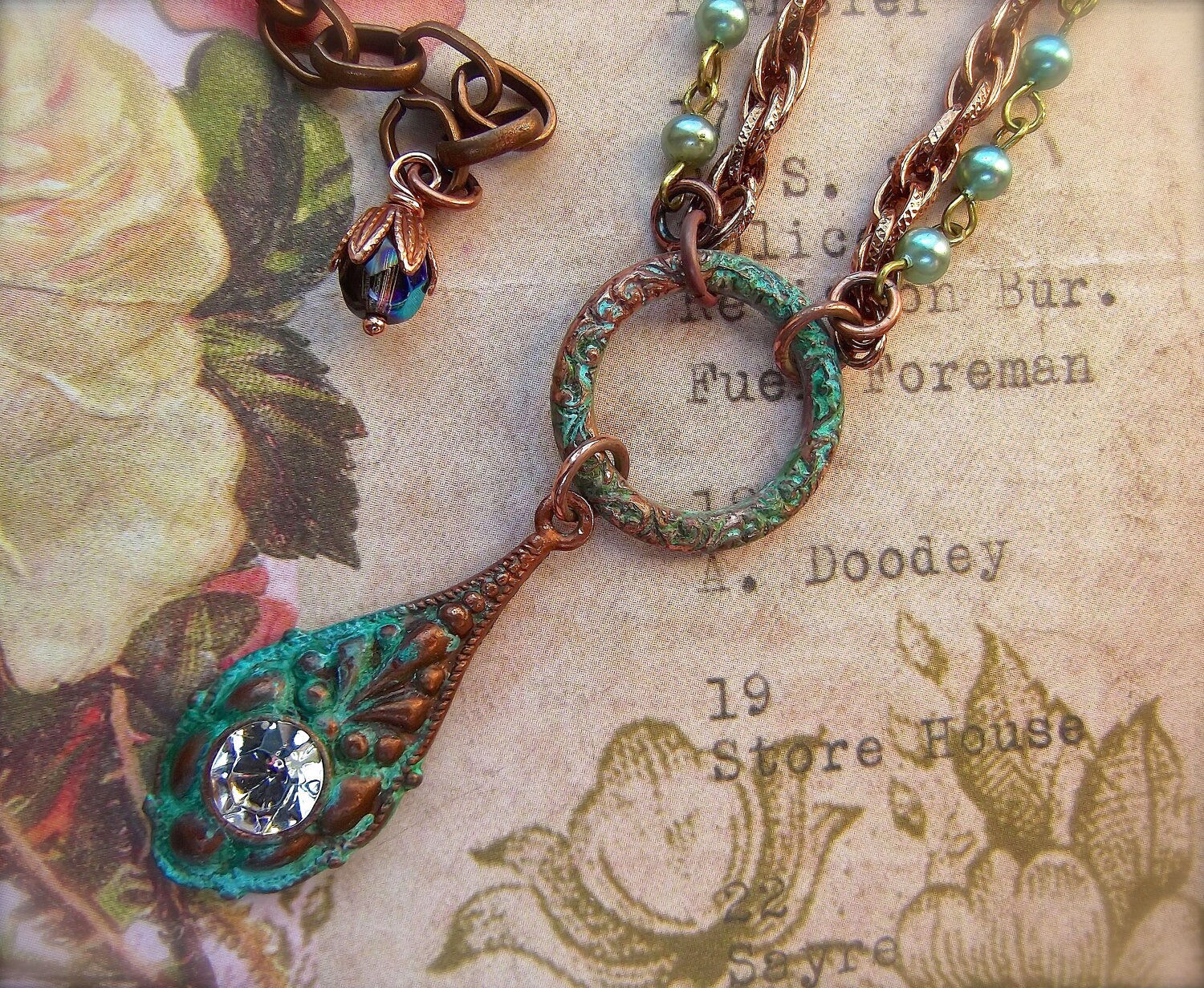 Bsue by 1928 Pendant Verdigris Gingerbread Verdigris - Etsy Sweden