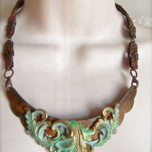 Rusty Iron Necklace, Verdigris Patina, Rust and Verdigris, Watch FOB ...