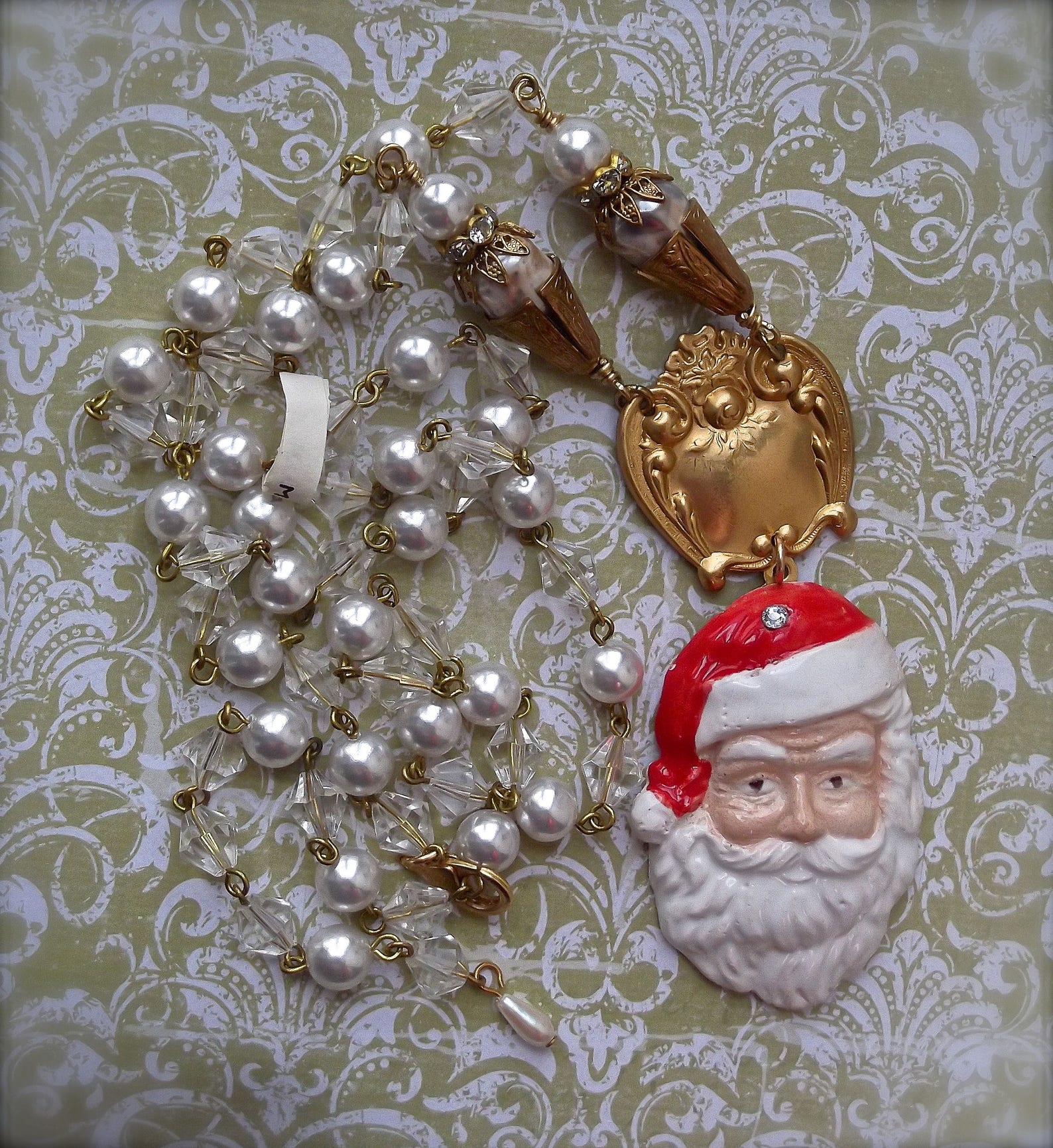 Santa Pendant Handmade Santa Ceramic Santaartisan - Etsy