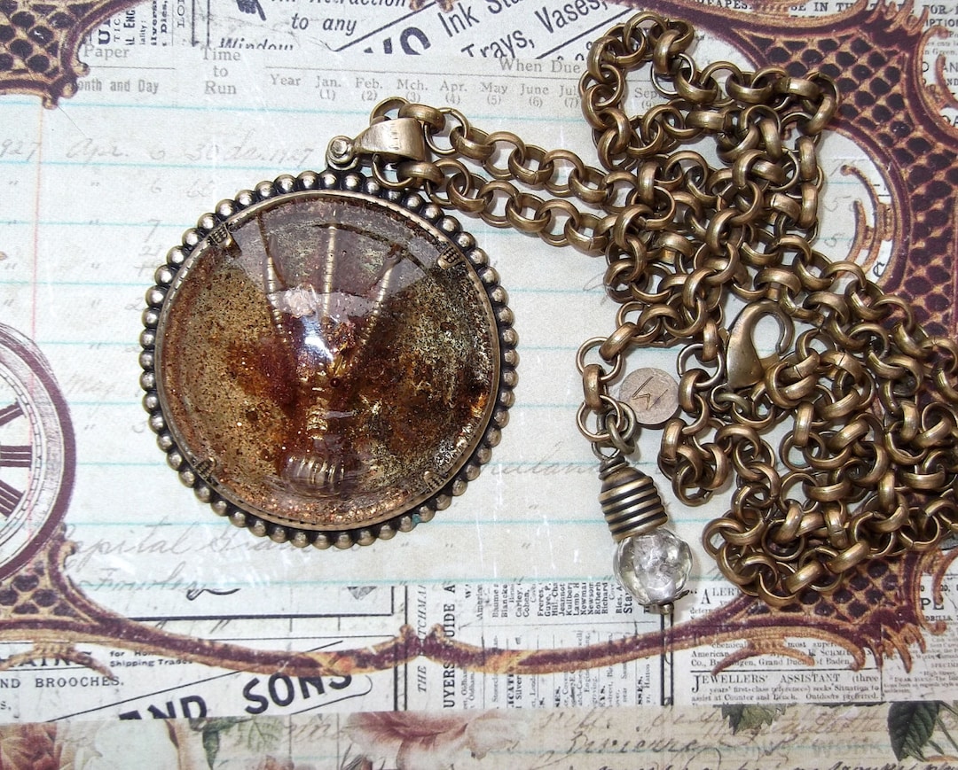 Brass Talon, Resin Pendant, Talon Pendant, Long Pendant, Long Rolo ...