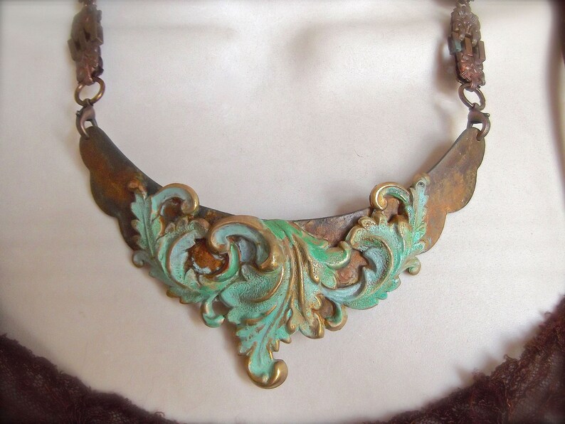 Rusty Iron Necklace Verdigris Patina Rust and Verdigris | Etsy