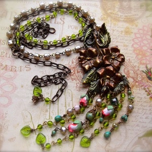 Rose Spray, Chocolate Brass Rose, Rosary Chain Roses, Large Rose ...