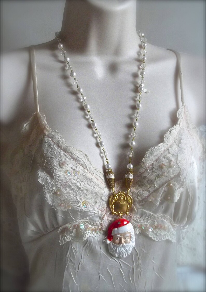 Santa Pendant Handmade Santa Ceramic Santaartisan - Etsy