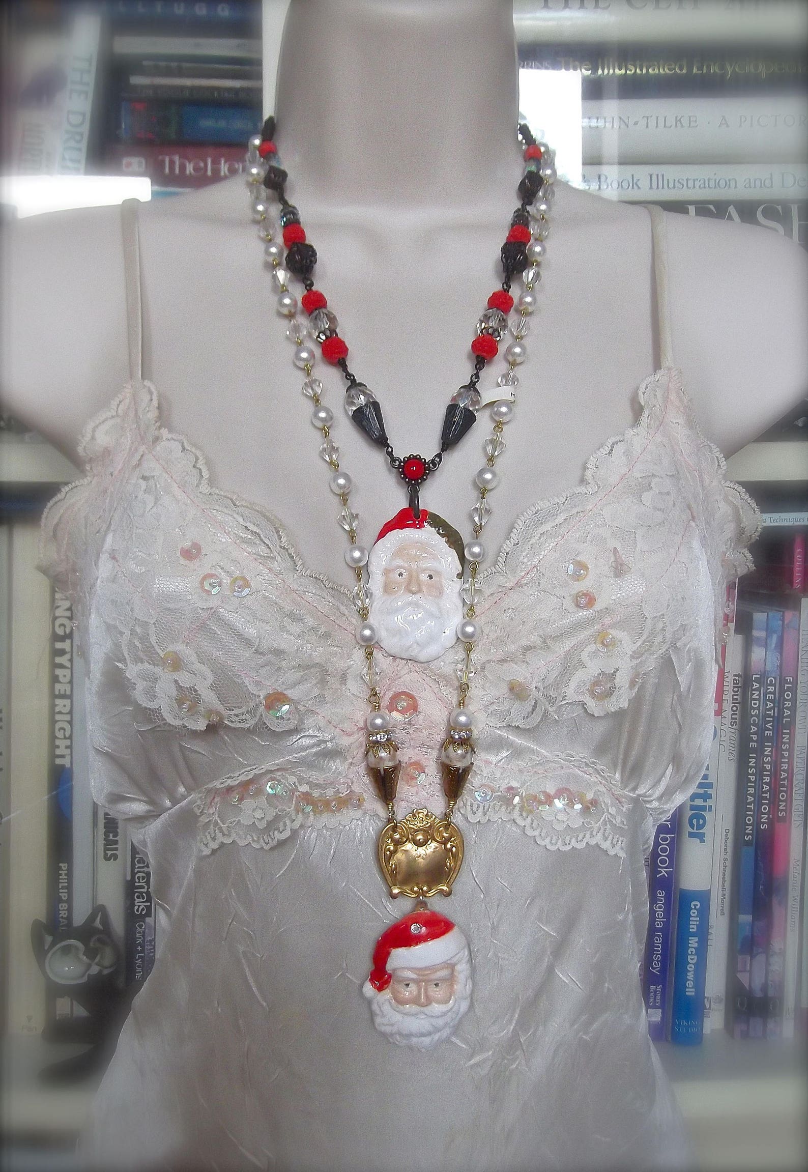 Santa Pendant Handmade Santa Ceramic Santaartisan - Etsy