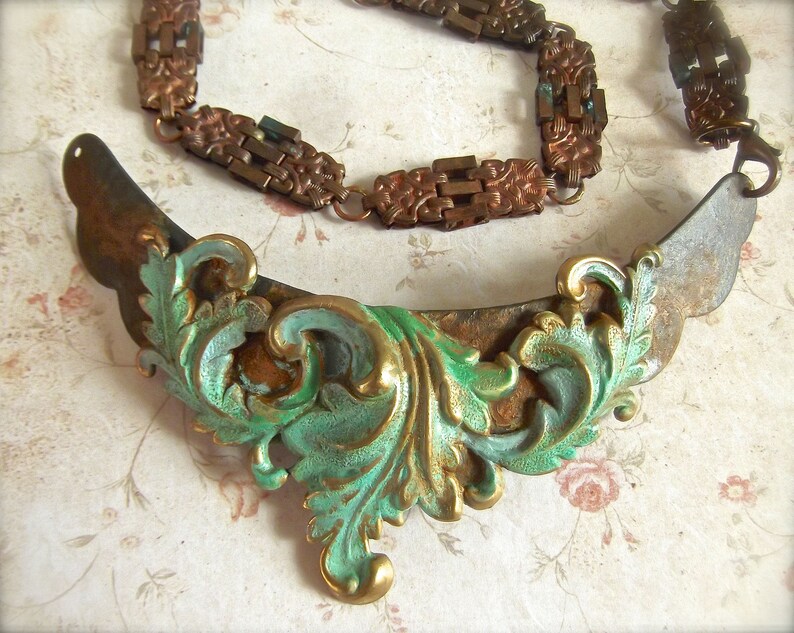 Rusty Iron Necklace Verdigris Patina Rust and Verdigris | Etsy
