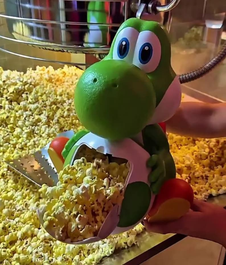 Yoshi Popcorn Bucket – 3D Printed Mario Figure, Snack Container, Anime ...