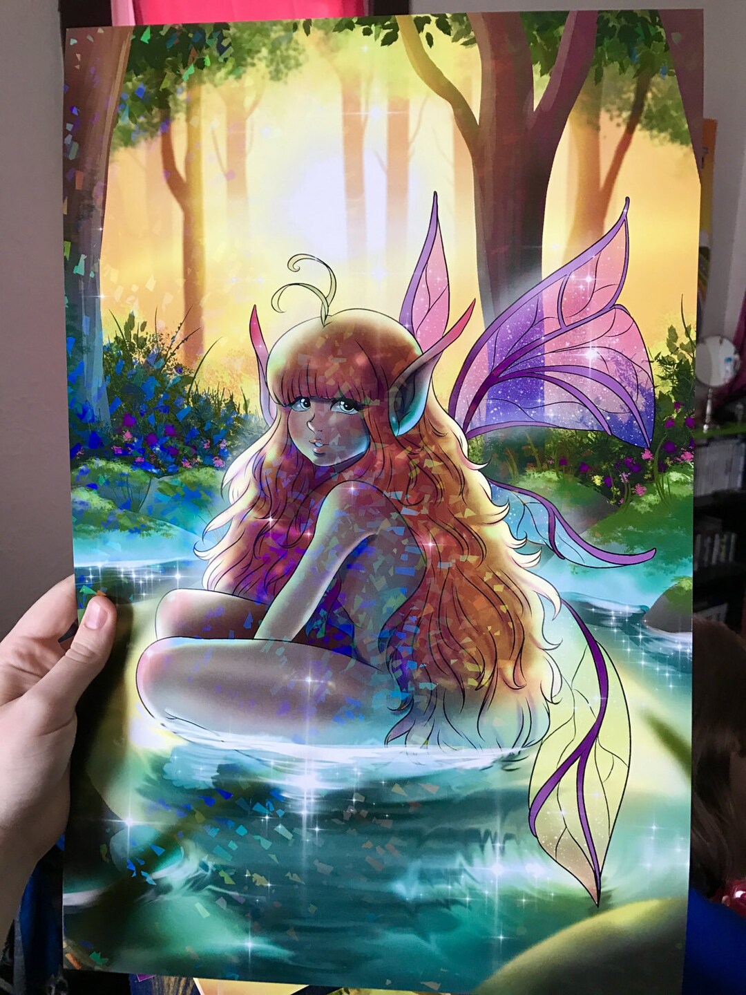 HOLOGRAPHIC Signed 11x17 Bathing Fairy Poster - Etsy
