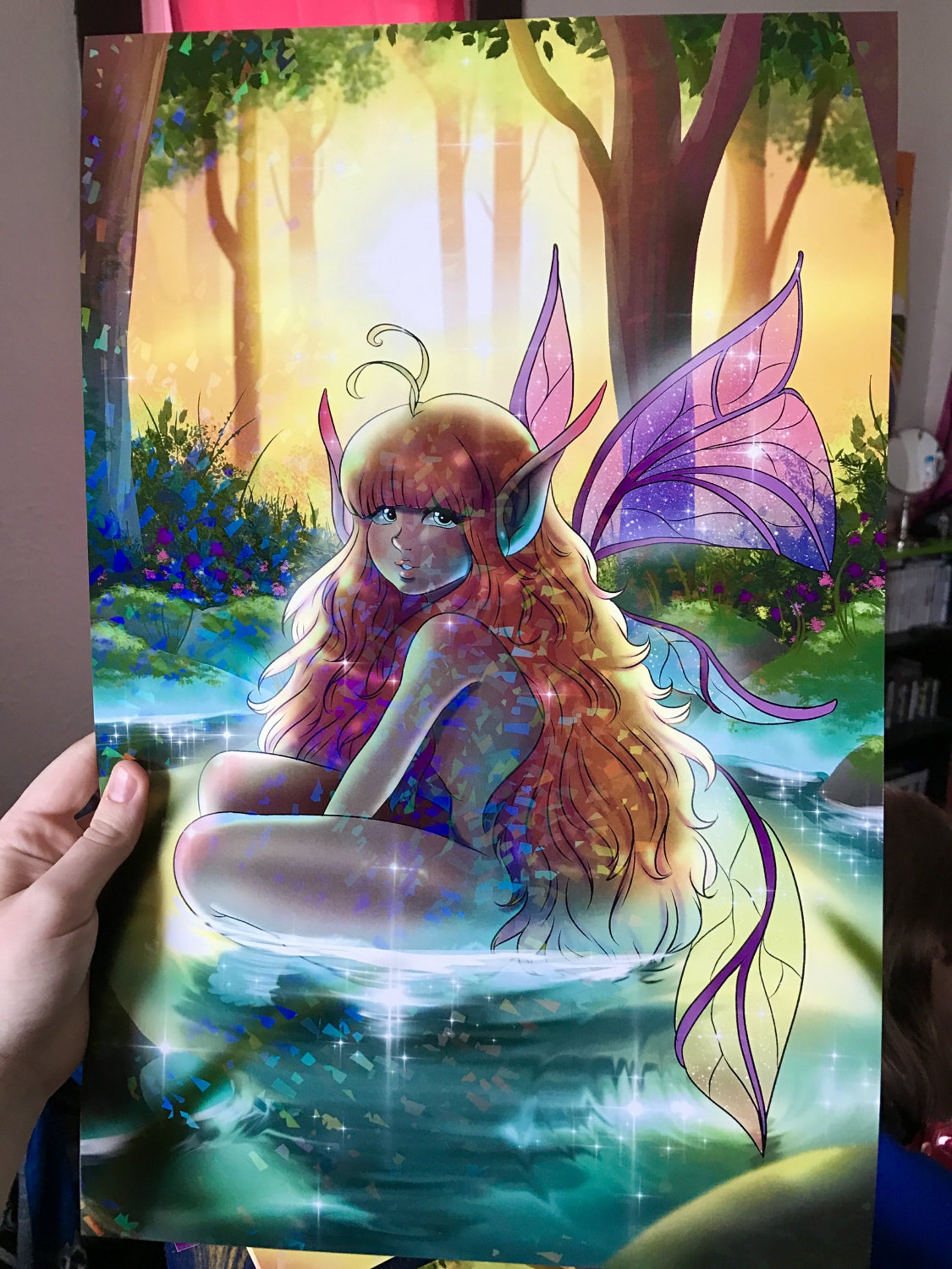 HOLOGRAPHIC Signed 11x17 Bathing Fairy Poster - Etsy