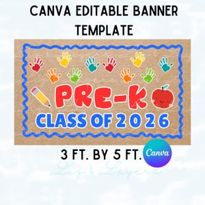 Canva Kindergarten Graduation Backdrop - Etsy