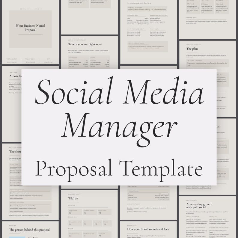 Social Media Manager Proposal Template Canva Professional Freelancer ...