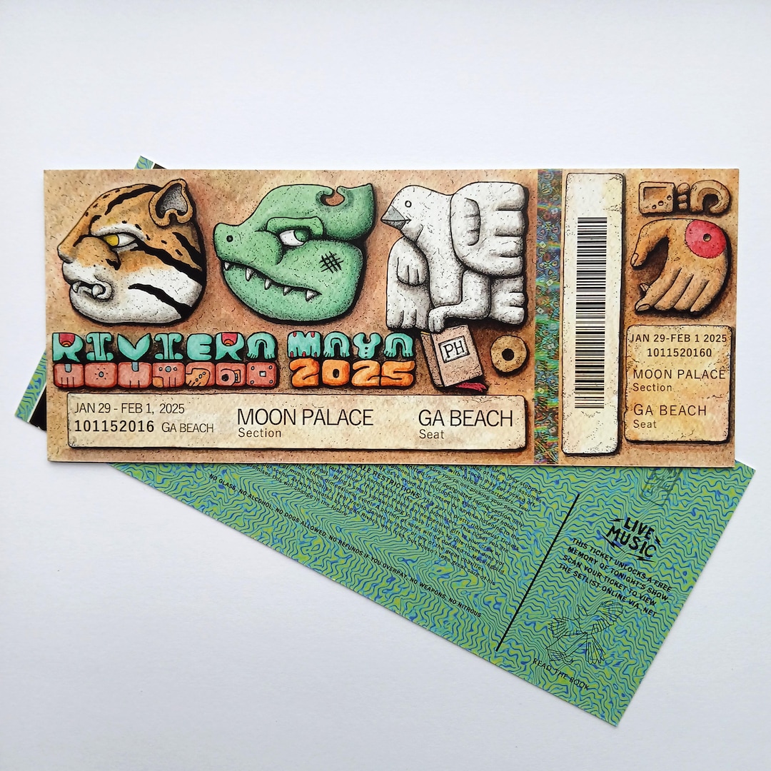 Phish Riviera Maya 2025 PAPER Ticket Stub Phan Art Phish Art Phish Stub ...