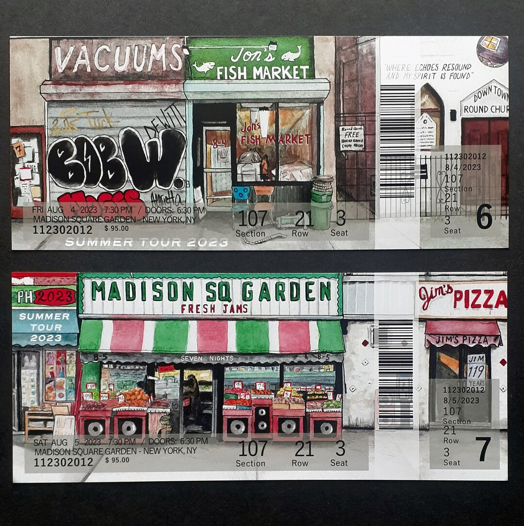 Phish Summer MSG Nights 6 & 7 2023 Ticket Stub Phan Art - Etsy