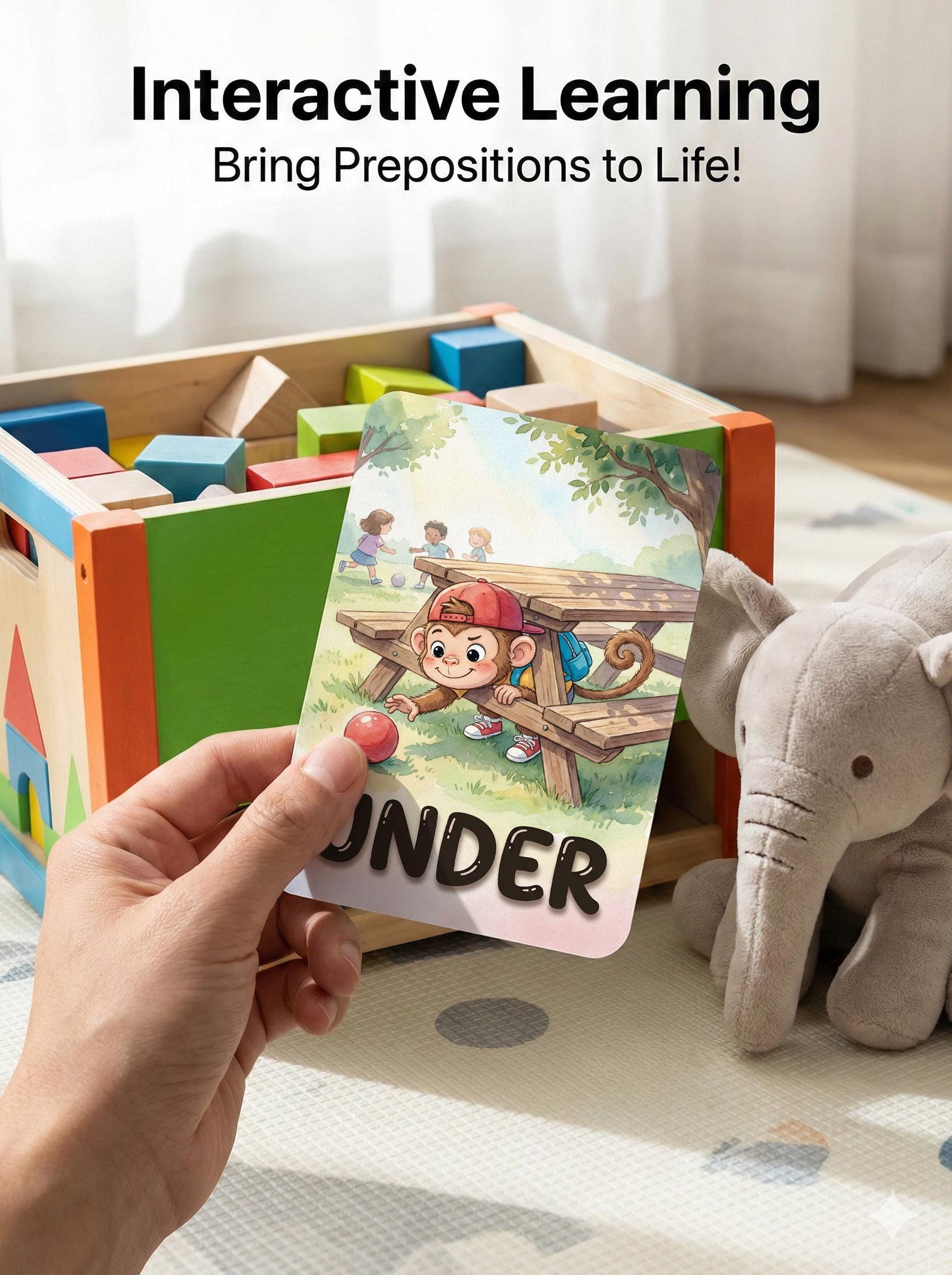 Preposition Flashcards | A1 English Learners – 16 Ultra HD Cards ...