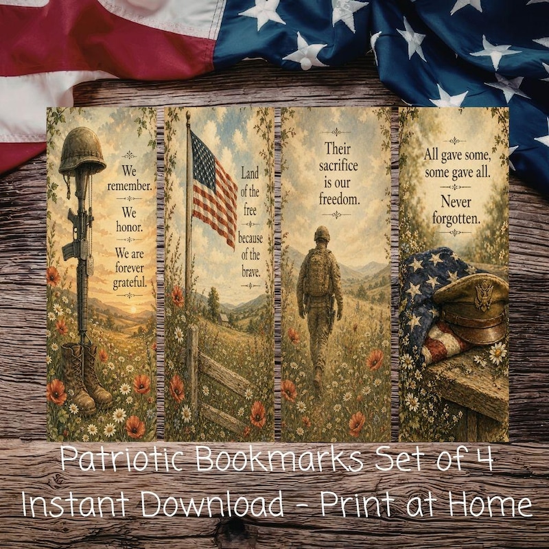 Veterans Day Bookmarks - Etsy
