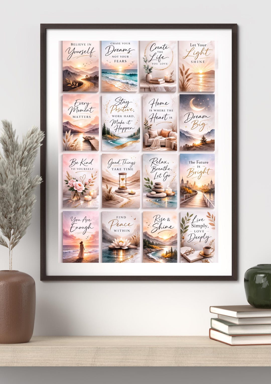 Earth Tone Affirmation Prints, Boho Gallery Wall Art, Inspirational ...