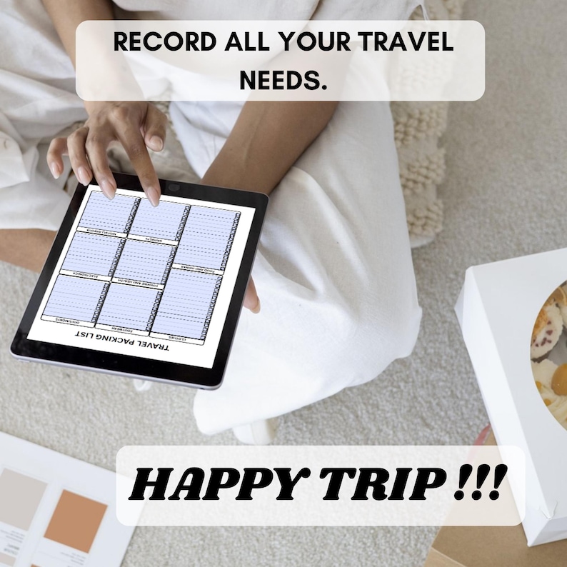 Travel, Vacation Packing List Checklist Template, Canva PDF PNG ...