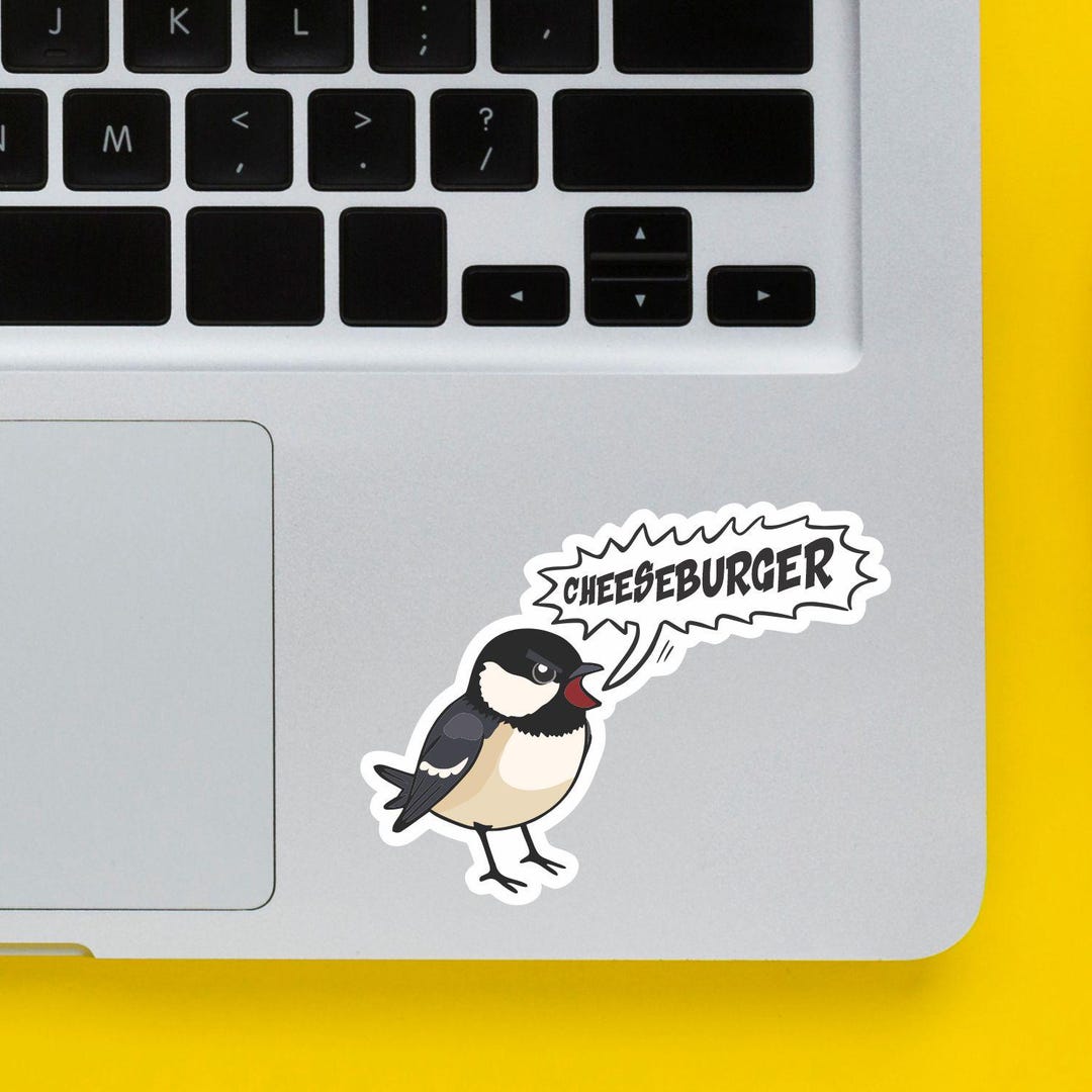 Sticker, Weatherproof Sticker, Cheeseburger Bird Sticker - Etsy