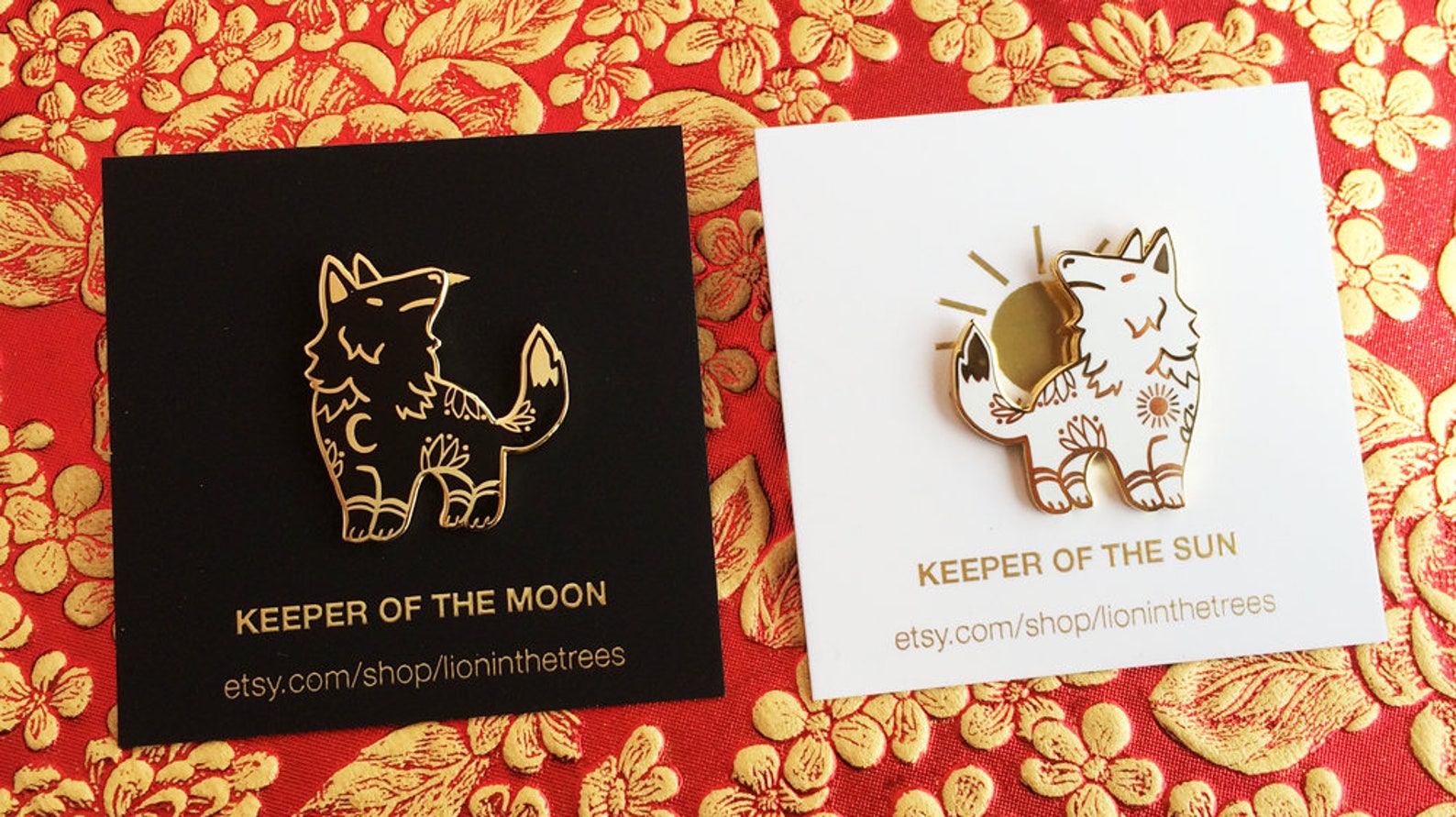 Keeper Wolves Enamel Pin | Etsy