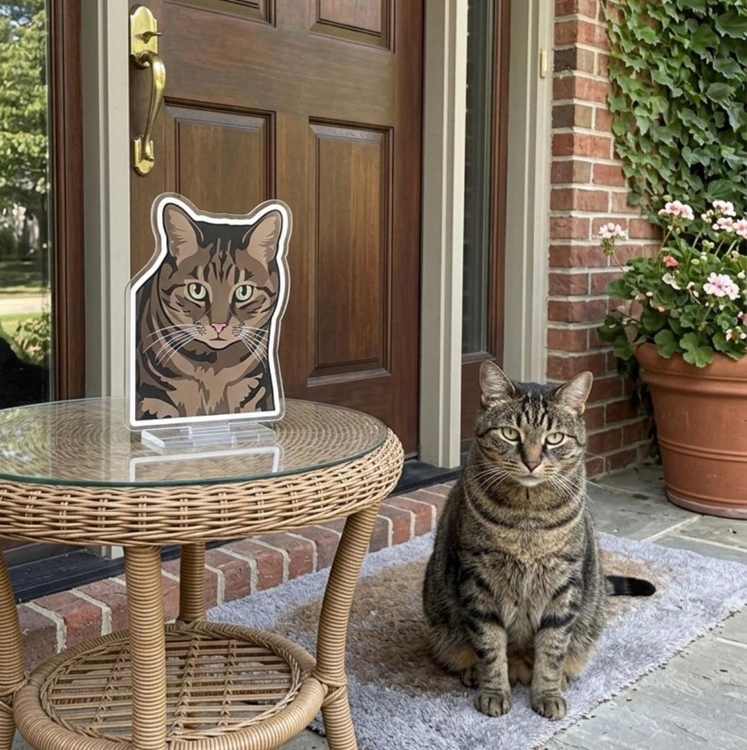 Custom Made Pet Acrylic Standee – Personalized Cat Portrait Plaque ...