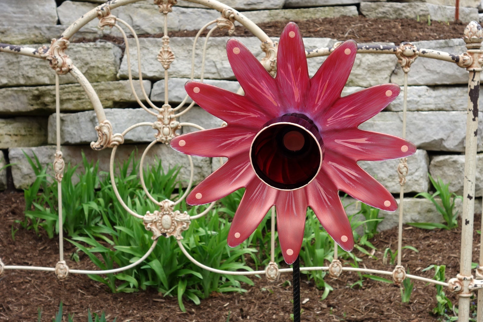 Repurposed Garden Art Handmade Garden Sculpture Repurposed | Etsy