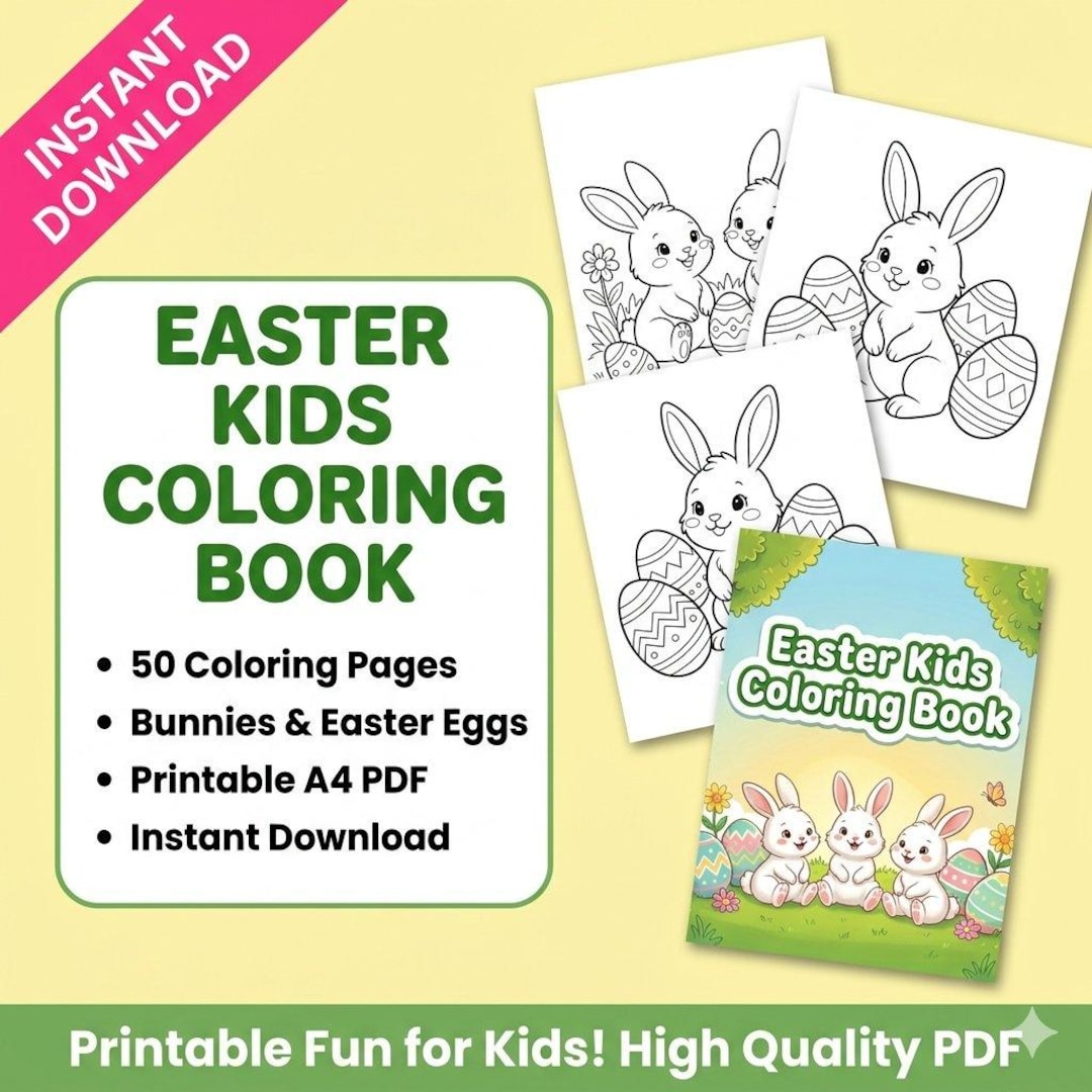 Easter Activity Book for Kids – Coloring Pages, Fun Crafts & Printable ...