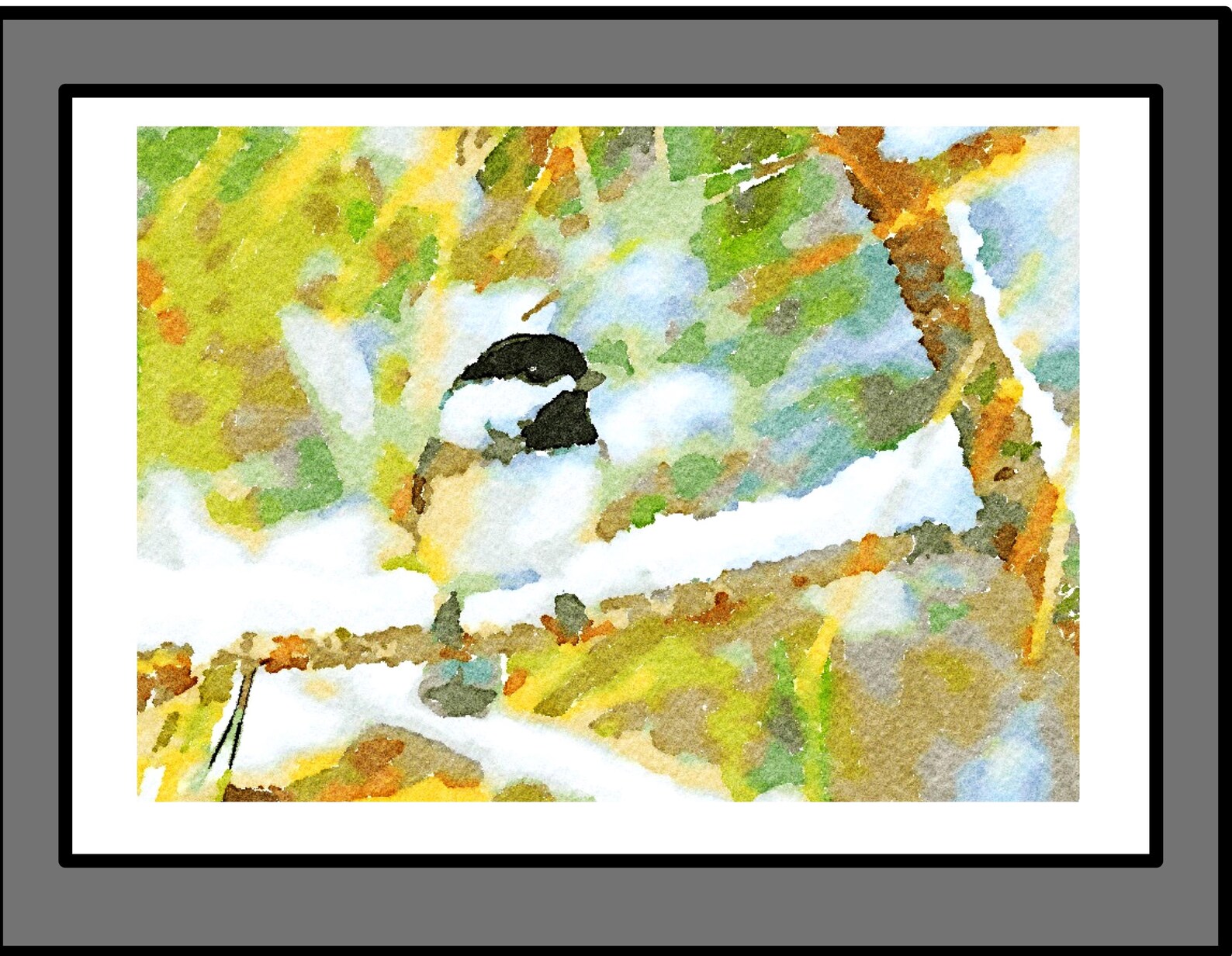 Primitive Paintings of Chickadees in Winter. - Notecards - Etsy